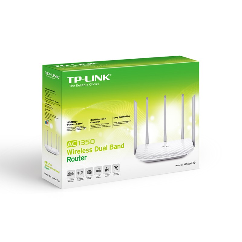 TP-LINK Archer C60 AC1350 Wireless Router | Taipei For Computers - Jordan